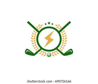 Power Golf Icon Logo Design Element Stock Vector (Royalty Free ...