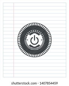 Power Icon Emblem Pencil Effect Vector Stock Vector (Royalty Free ...