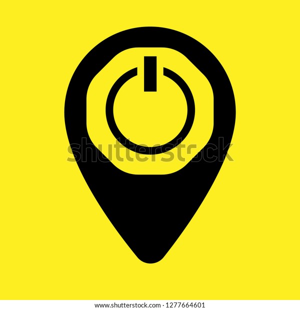 Power Icon Map Pin Logo Concept Stock Vector (Royalty Free) 1277664601 ...