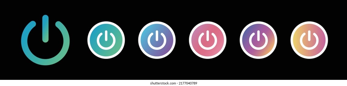 Power Icon Set Power Switch Symbol Stock Vector (Royalty Free ...