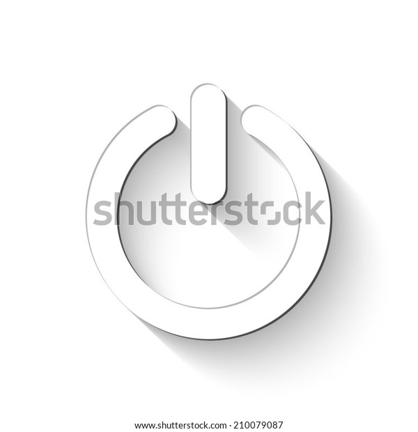 Power Icon White Vector Illustration Shadow Stock Vector (Royalty Free ...