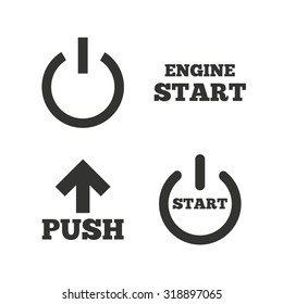 Power Icons Start Engine Symbol Push Stock Vector (Royalty Free ...