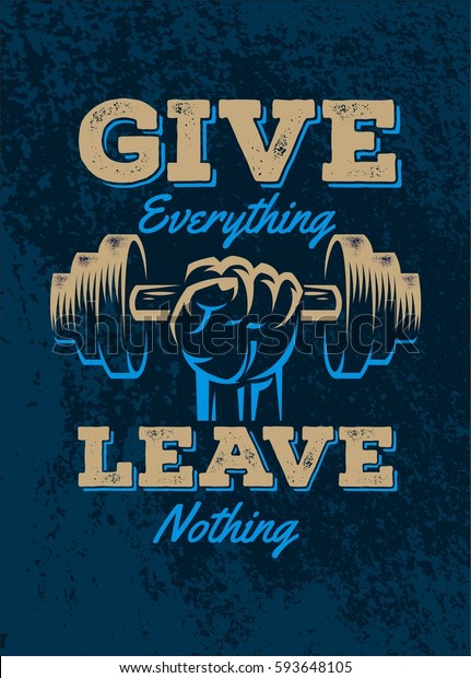 Power Lifting Poster Quote Design Stock Vector (Royalty Free) 593648105