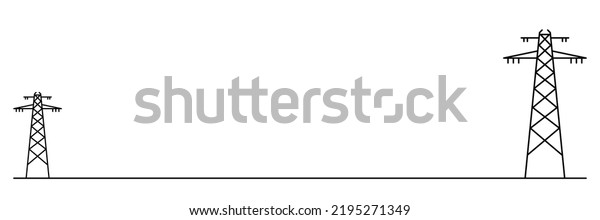 Power Line Art Web Banner Electric Stock Vector (Royalty Free ...