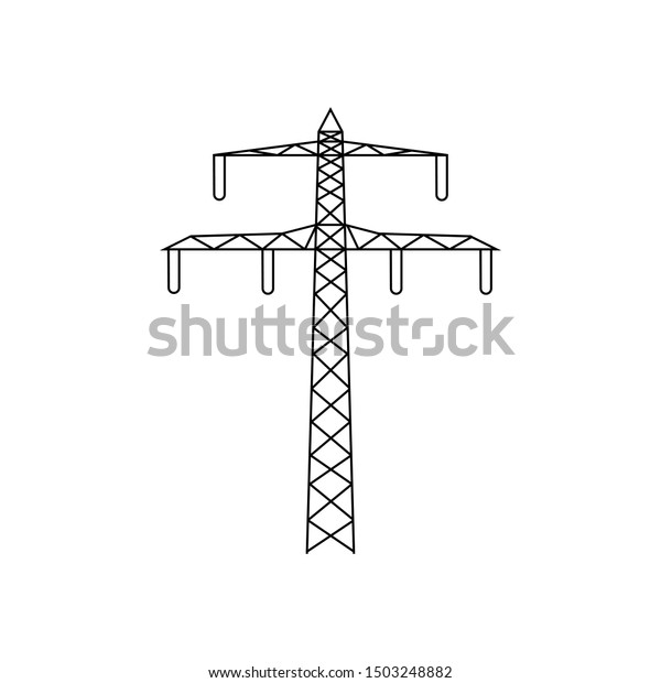 Power Line Symbol Electric Power Line: vector de stock (libre de ...