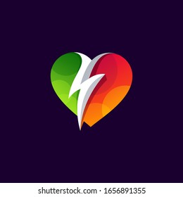 Power Love Logo Design Vector Illustration Stock Vector (Royalty Free ...