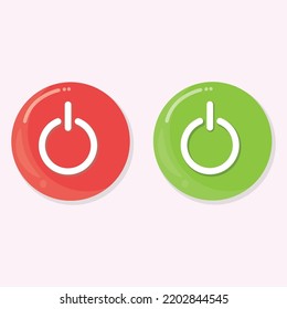 Power On Off Red Green Button Stock Vector (Royalty Free) 2202844545 ...