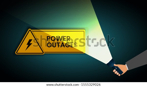Power Outage Warning Poster Yellow Triangular Stock Vector (Royalty ...