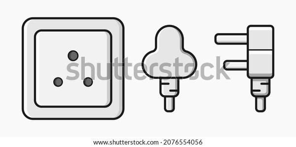 Power Outlet Plug Indian Type D Stock Vector (Royalty Free) 2076554056 ...