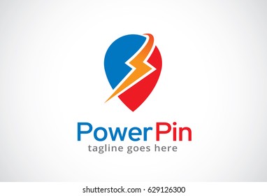 Power Pin Logo Template Design Vector Stock Vector (Royalty Free ...