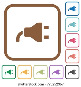 Power Plug Simple Icons Color Rounded Stock Vector (Royalty Free ...