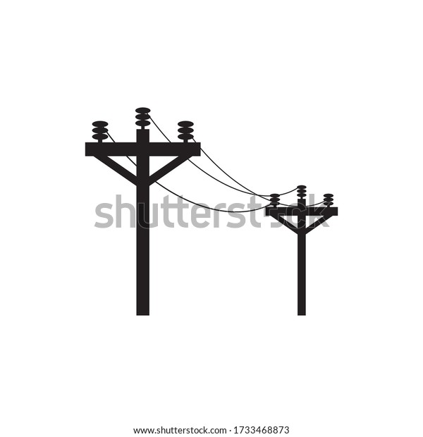 Power Pole Icon Logo Vector Illustration Stock Vector (Royalty Free ...
