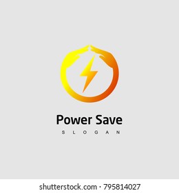 Power Save Logo Electric Hand Symbol Stock Vector (Royalty Free ...