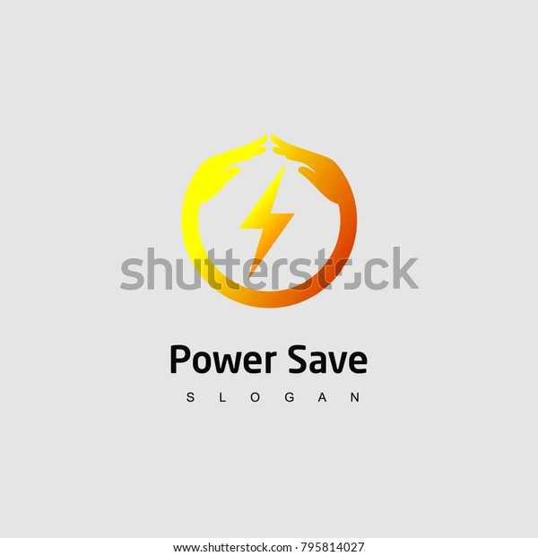 Power Save Logo Electric Hand Symbol: vector de stock (libre de ...