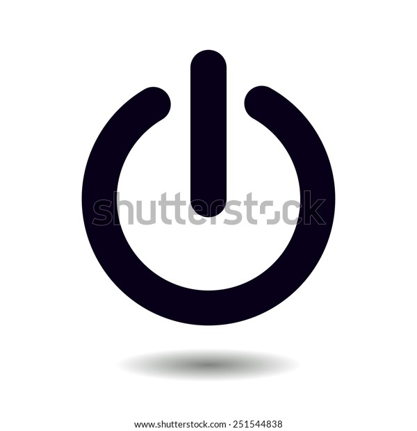 Power Sign Icon Flat Design Style Stock Vector (Royalty Free) 251544838