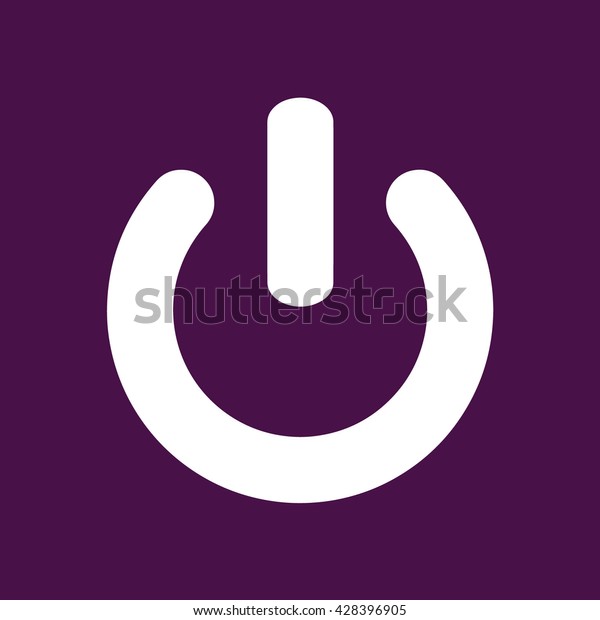 Power Sign Vector Icon Purple Background Stock Vector (Royalty Free ...