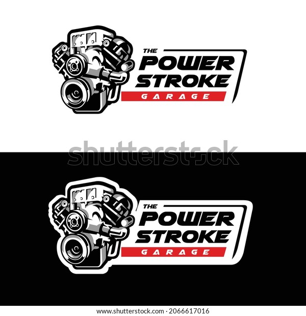 Power Stroke Diesel Engine Garage Ready Stock Vector (Royalty Free ...