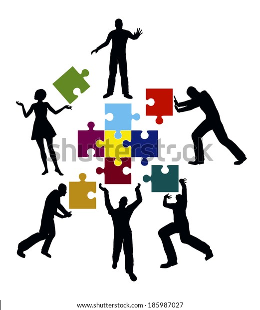 Power Team Concept Successful Teamwork Collaboration Stock Vector ...