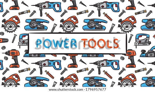Power Tools Vector Illustration Electric Work Stock Vector (Royalty ...