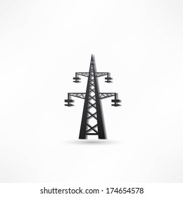 Power Transmission Tower Stock Vector (Royalty Free) 174654578 ...