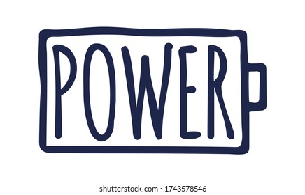 Power Typography Battery Power Slogan Hand Stock Vector (Royalty Free ...