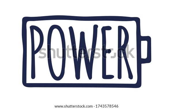 Power Typography Battery Power Slogan Hand Stock Vector (Royalty Free ...