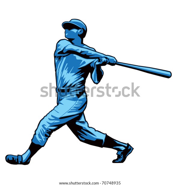 Powerful Baseball Hitter Right Handed Stock Vector (Royalty Free) 70748935