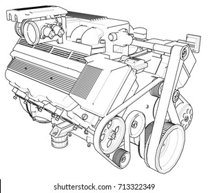 7,314 imágenes de Car engine technical drawing - Imágenes, fotos y ...
