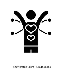 Powerful Man Black Icon Concept Illustration Stock Vector (Royalty Free ...