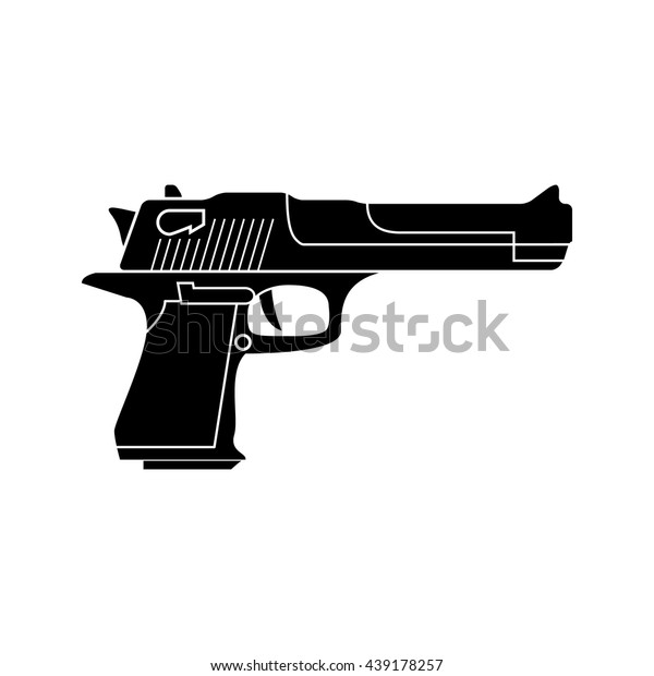 Powerful Pistol Gun Handgun Vector Black Stock Vector (Royalty Free ...