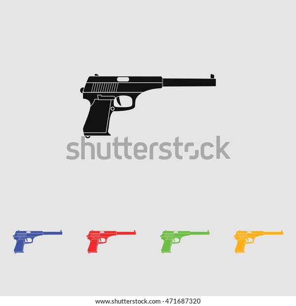 Powerful Pistol Gun Handgun Vector Black Stock Vector (Royalty Free ...