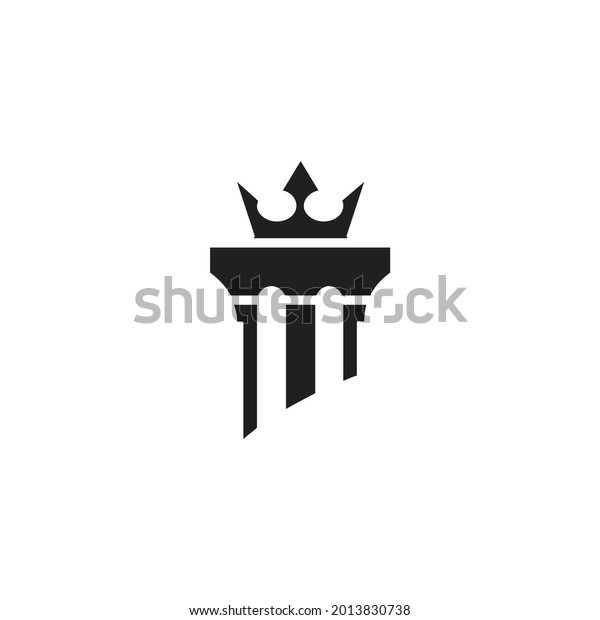 Powerfull Crown Pillar Logo Vector Stock Vector (Royalty Free ...