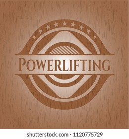 Powerlifting Badge Wood Background Stock Vector (Royalty Free ...