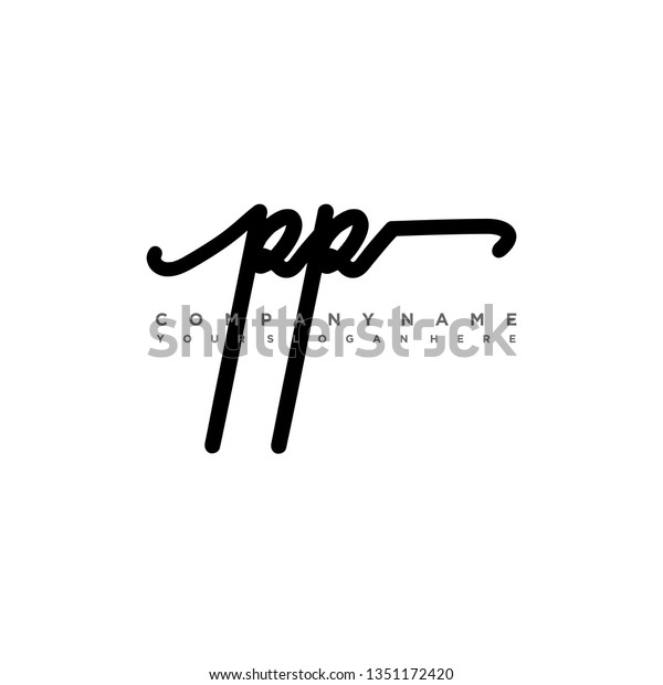 Pp Initial Signature Logo Handwriting Logo Stock Vector (Royalty Free ...