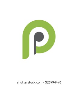 Pp Letter Rounded Letter Logo Green Stock Vector (Royalty Free ...