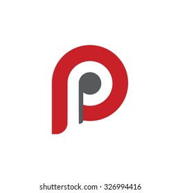 Pp Letter Rounded Letter Logo Red Stock Vector (Royalty Free) 326994416 ...