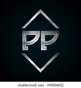 Pp Monogram Metal Logo Silver Logo: เวกเตอร์สต็อก (ปลอดค่าลิขสิทธิ์ ...