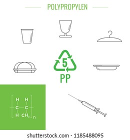 Pp Polypropylene Symbol Plastic Recycling Types Stock Vector (Royalty ...