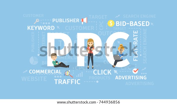 Ppc Concept Illustration Idea Traffic Click Stock-vektor (royaltyfri ...