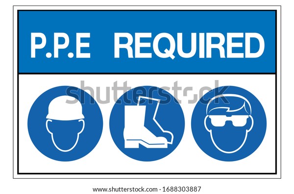 Ppe Required Sign Vector Illustration: เวกเตอร์สต็อก (ปลอดค่าลิขสิทธิ์ ...