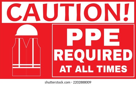Ppe Required Warning Sign Vector Stock Vector (Royalty Free) 2202888009 ...