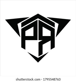 Pr Logo Monogram Wings Arrow Around Stock Vector (Royalty Free ...