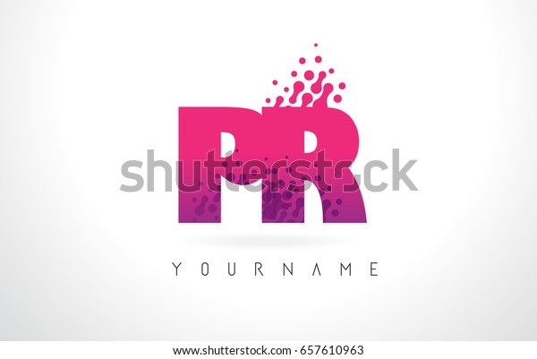 Pr P R Letter Logo Pink: vector de stock (libre de regalías) 657610963 ...