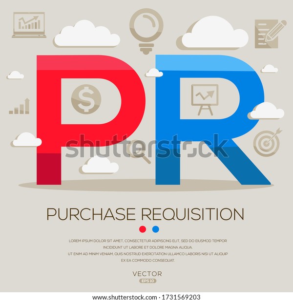 Pr Purchase Requisition Letters Icons Vector Stock Vector (Royalty Free ...
