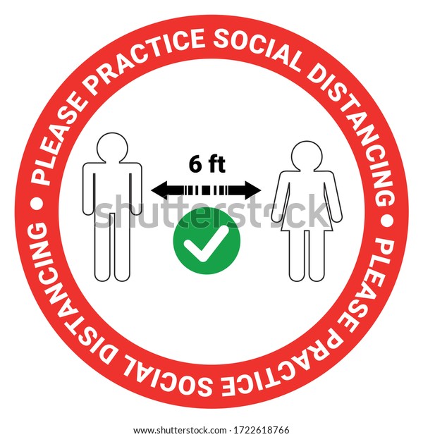 Practice Social Distancing Keep Distance Public Stock Vector (Royalty ...