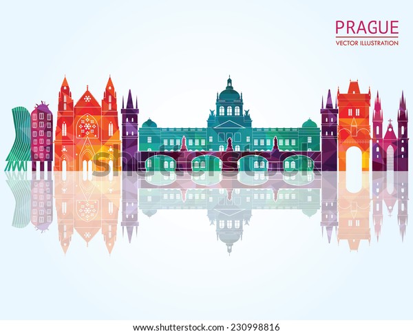 Prague Skyline Vector Illustration Stock Vector (Royalty Free ...