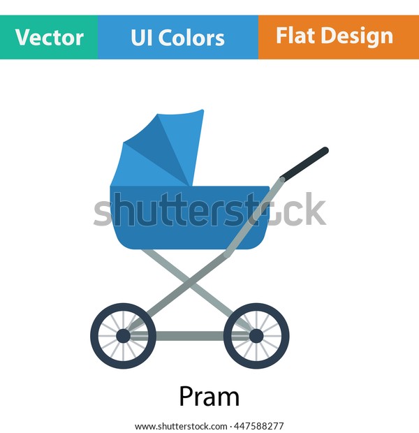 Pram Icon Flat Color Design Vector Stock Vector (Royalty Free ...