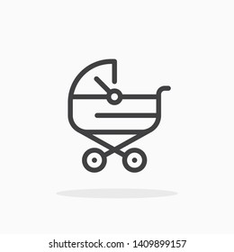 Pram Icon Line Style Your Design Stock Vector (Royalty Free) 1409899157 ...