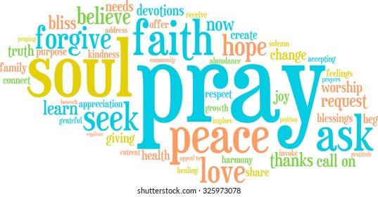 Pray Word Cloud On White Background Stock Vector (Royalty Free ...