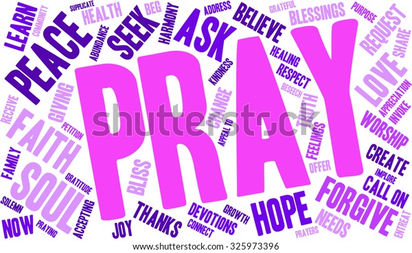 Pray Word Cloud On White Background Stock Vector (Royalty Free ...